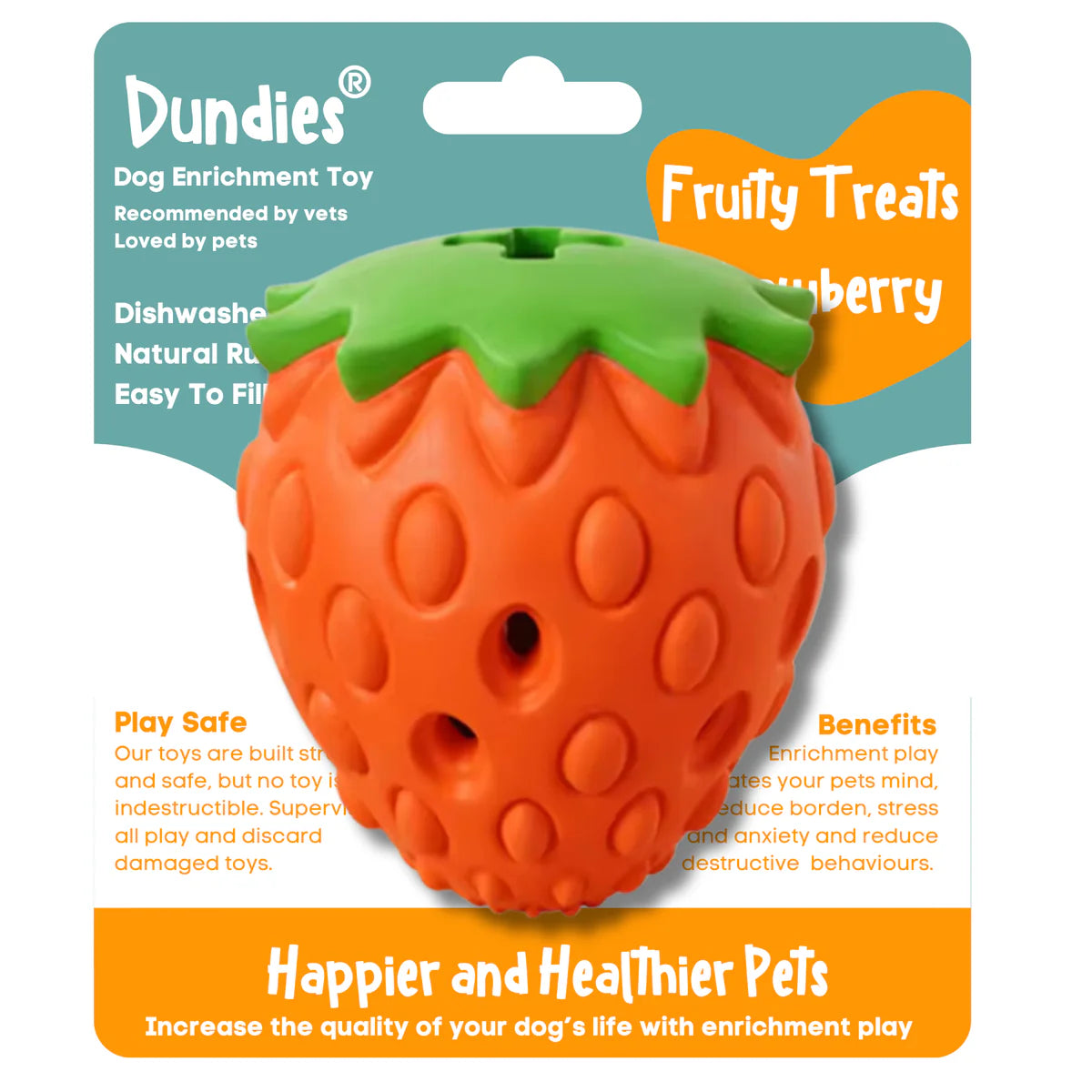 Fruity Treats Dog Enrichment Toy - Strawberry – Uncanny Animals