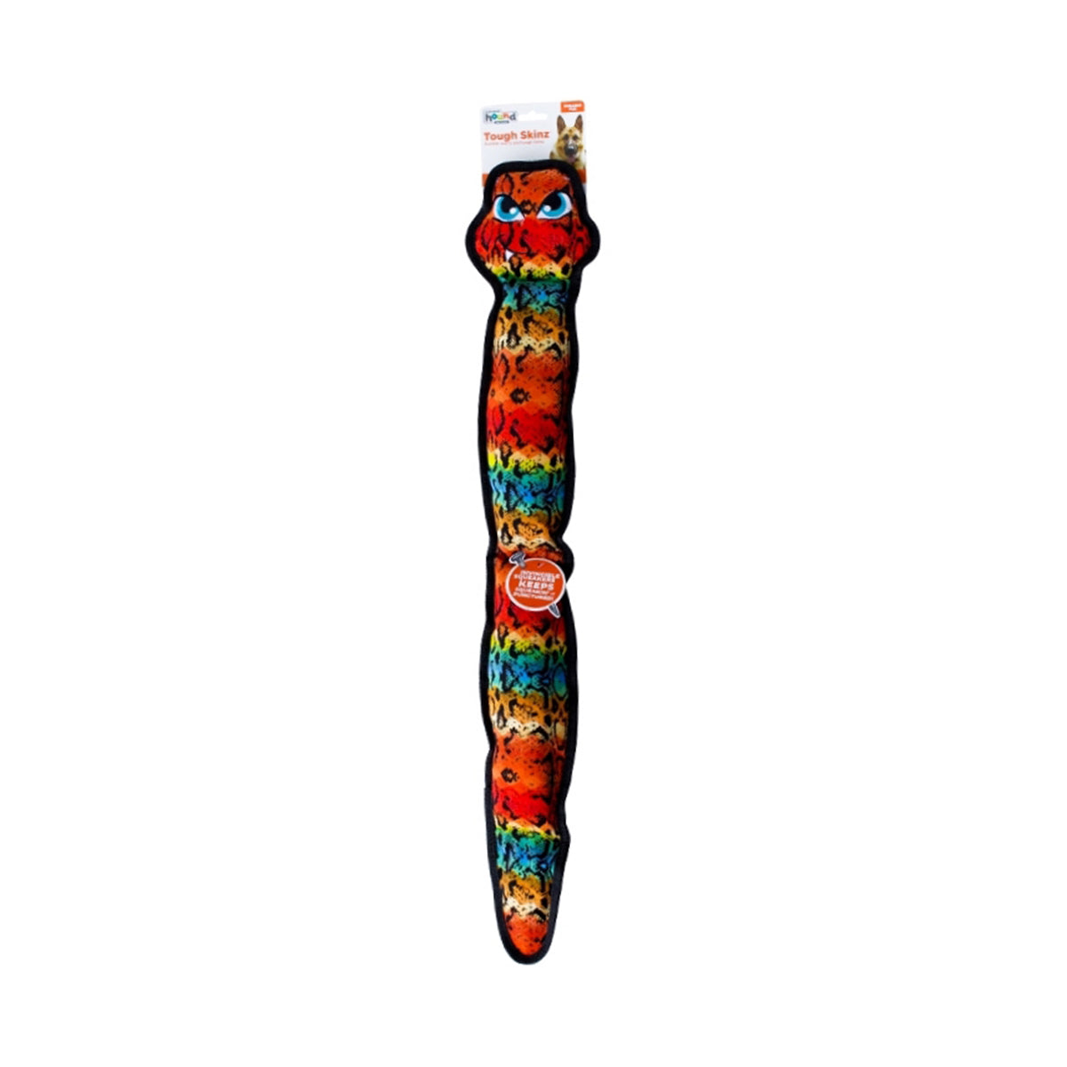 Tough Skinz Invincible Tough Toy Snake (5 Squeakers) - Rainbow ...