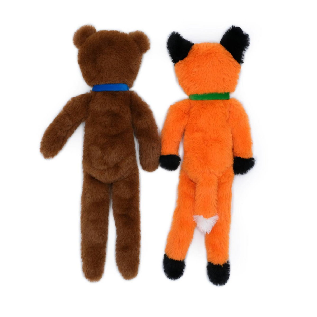 Zippy Paws Fluffy Peltz Bear & Fox – 2 Pack – Uncanny Animals